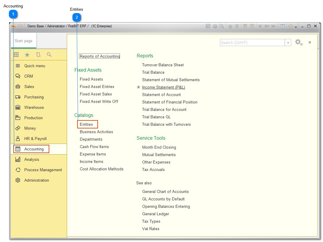 2.1. Заполнение справочника «Организации» - FirstBIT ERP User Guide RUS - FirstBit User Guide