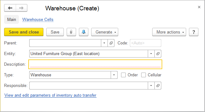2.10.1. Создание и редактирование склада - FirstBIT ERP User Guide RUS - FirstBit User Guide