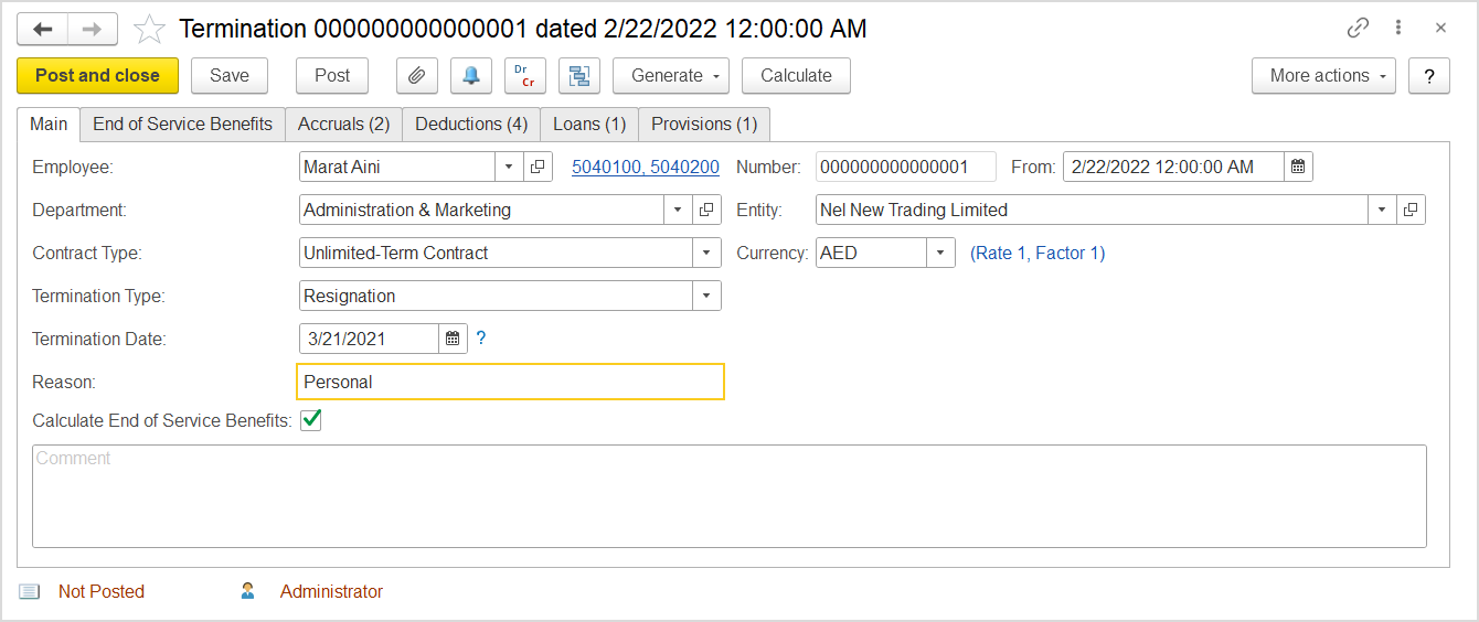 10.2.3.1. Creating a Termination. The Main tab - FirstBit User Guide - Confluence FirstBit