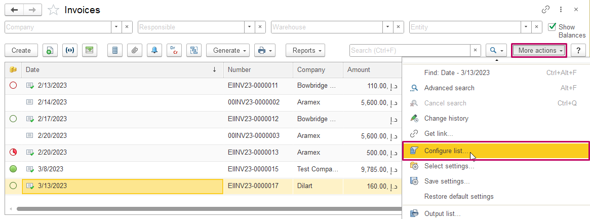 Configure List Option Filter Firstbit User Help Firstbit User Guide 4634