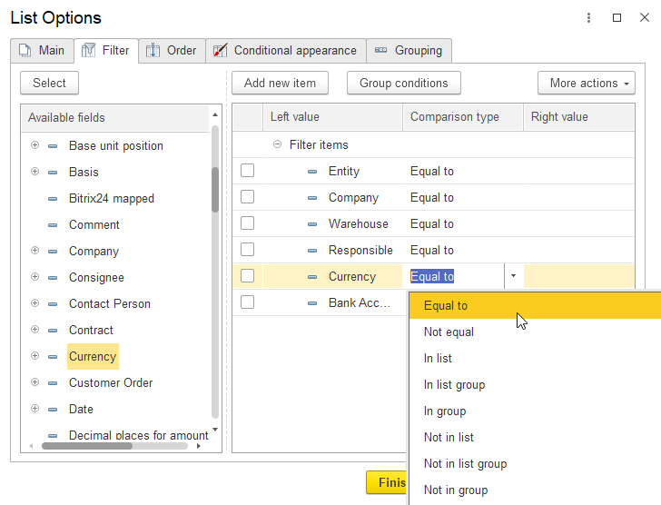 Configure List Option Filter Firstbit User Help Firstbit User Guide 2035